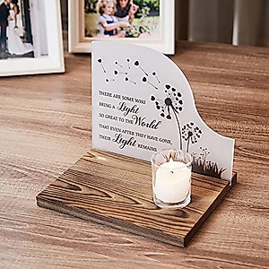 AW BRIDAL Bereavement Gifts Memorial Candle Acrylic & Wooden Wedding Memorial Table Sign, Memorial Sympathy Gifts for Loss of Loved One/Mom/Father