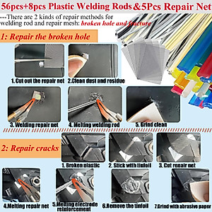 Upgraded 220W Plastic Welder, 2 in 1 Plastic Welding Kit Plastic Repair Welder Kit 800PCS Hot Stapler Soldering Gun with 64PCS Plastic Welding Rods Car Bumper Repair Kit for Most Plastic Repair