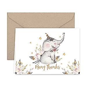 Paper Frenzy Woodland Animals Thank You Note Cards and Kraft Envelopes 24 pack