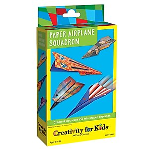 Creativity for Kids Paper Airplane Squadron - Create 20 Paper Airplanes, Crafts for Boys and Girls, Stocking Stuffers and Gift for Boys, Kids Activities for Ages 6-8+