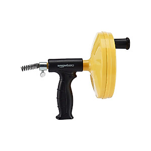 Amazon Basics Plumbing Snake and Storage Bag, 25-Foot, Black and Yellow, 8.85 x 6.49 x 6.1 inch