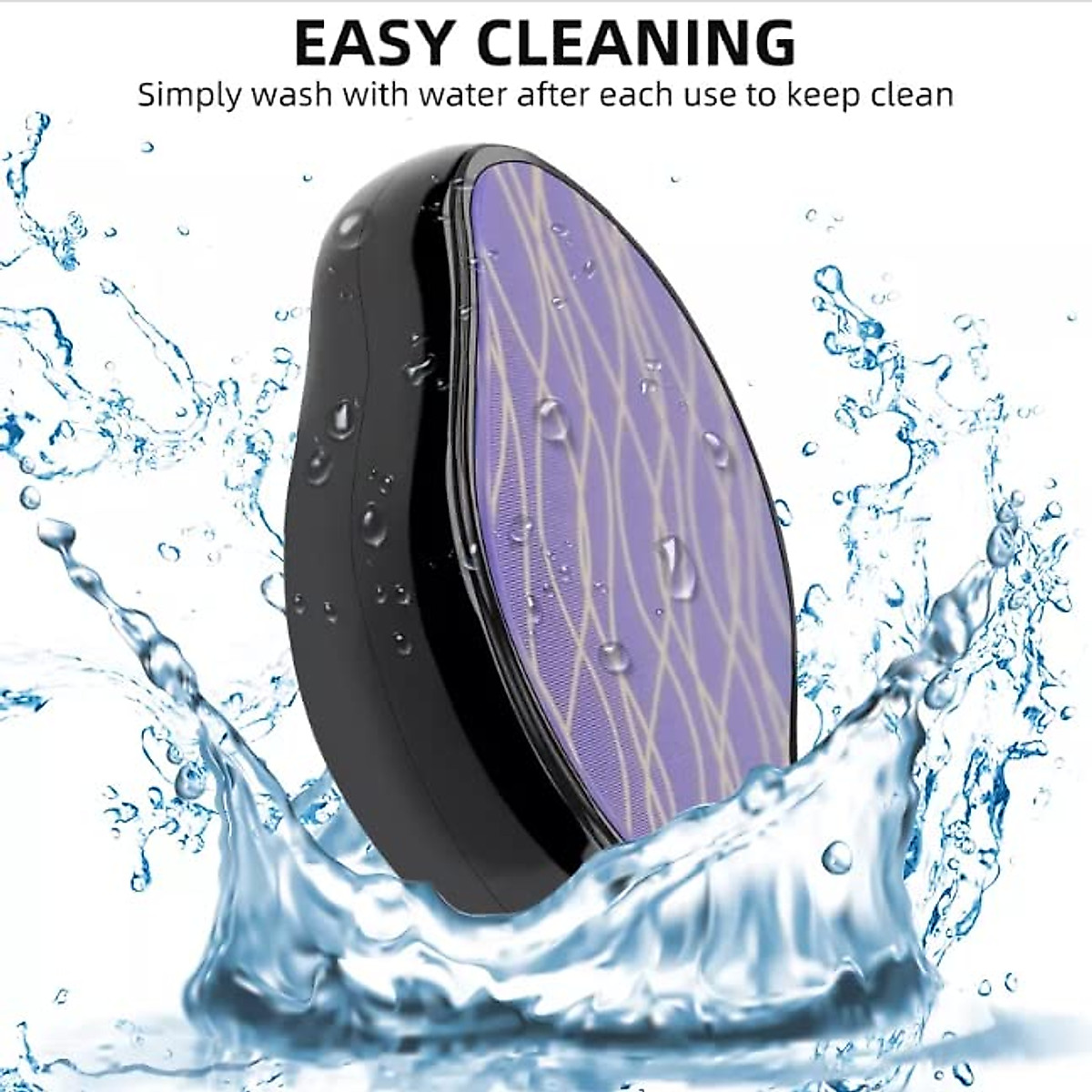 Crystal Hair Eraser, Crystal Hair Remover Painless Exfoliation, Hair Removal Tool for Arms Legs and Back, Portable mild Hair Remover, Reusable & Washable -