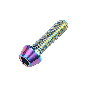 Wanyifa Titanium Ti DIN912 M4 8 15 20mm Tapered Head Hex Bolts Bicycle Screws Pack of 6 (Multicolored, M4x15mm)