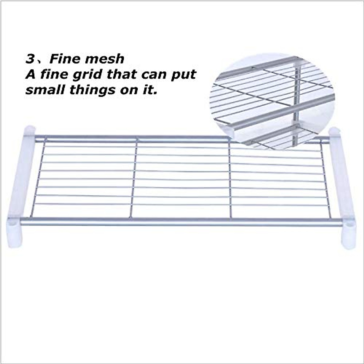 SITAKE Microwave Oven Stand Rack, 2-Tier Multifunctional Microwave Ovens Organizer Countertop, Stainless Steel Fine Mesh Silver Kitchen Shelf