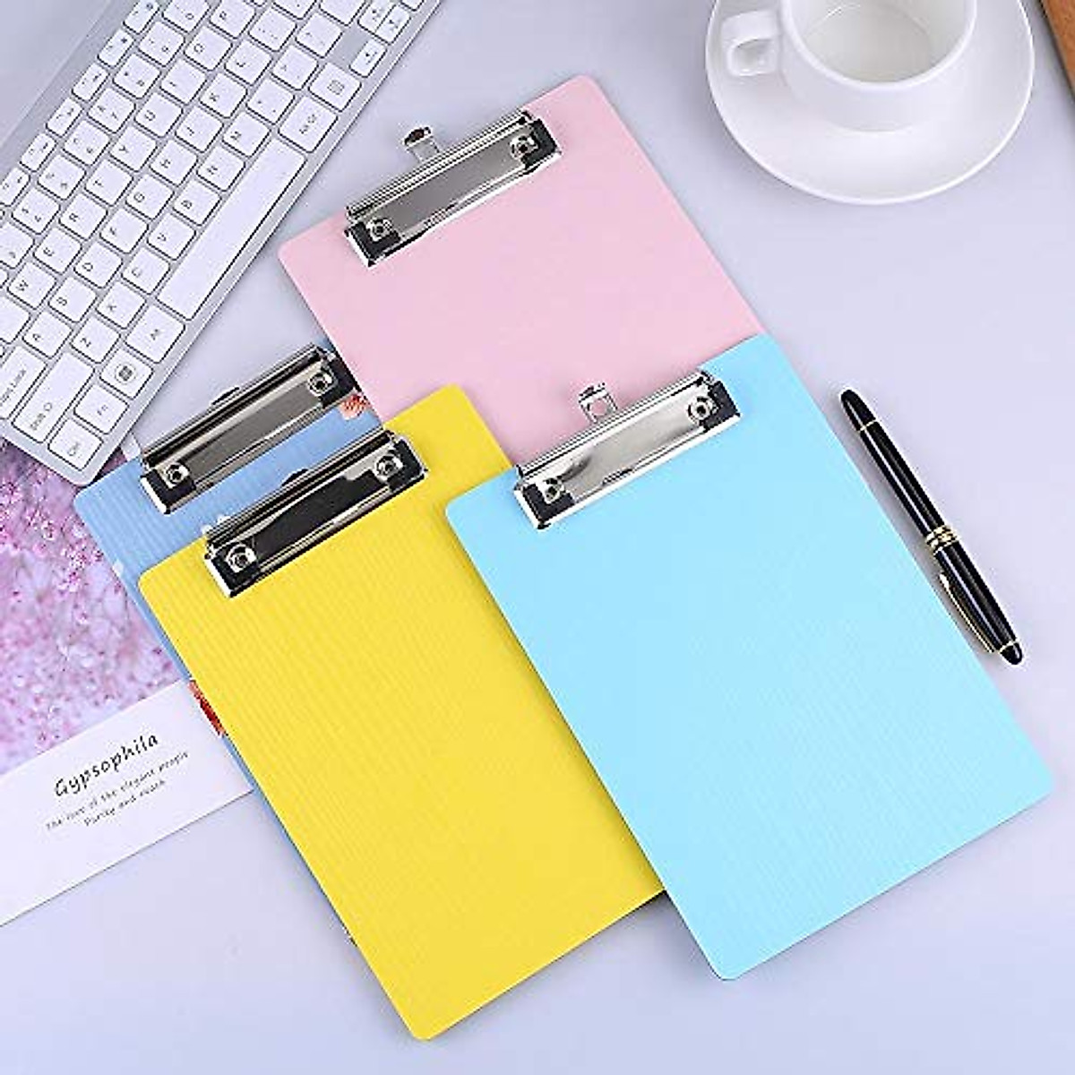 Office Supply Clipboard 4PCS A4 A5 Clipboard Wood Stationery Writing Pad Board Clip Stationary School Office Supply Accessory Exam File Storage Kit Durable Low Profile Clip ( Color : Blue A5 4pcs )