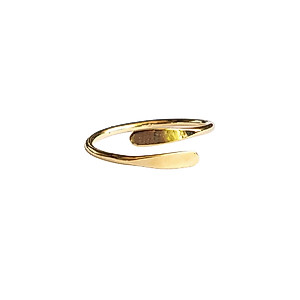 Handmade Gold Wrap Band Adjustable Toe Ring, Yellow Gold Plated over Sterling Silver, Thin Dainty Open Toe, Pinky or Knuckle Rings for Women, By MiYa Jewelry Creations