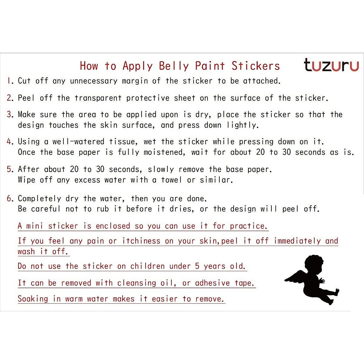tuzuru Pregnancy Belly Stickers Tattoo Stickers body paint sticker Cute Pregnancy Baby Bump Belly Stickers for Baby Shower Maternity Gifts (K)