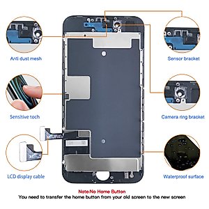 Diykitpl for iPhone 8/ SE 2020 2nd Generation Screen Replacement Black, LCD Touch Screen Digitizer with Repair Tools for A2275, A2298, A2296 with Waterproof Seal+Repair Tools+Screen Protector