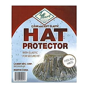 Hat Protector,clear Plastic with Elastic for a Perfect Fit,one Size Fits All. (Pack of 6)