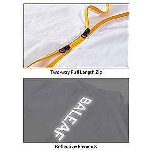 BALEAF Men's Cycling Windbreaker Jackets Lightweight Windproof Packable Pockets Reflective Water-resistant UPF40+ All Weather White L