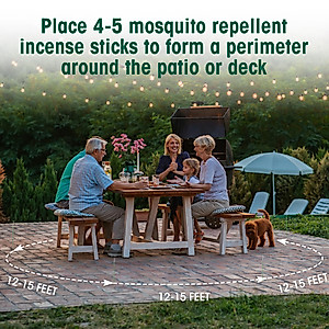 Mosquito Repellent Incense Sticks Outdoor Patio, 60pcs Citronella Repellent Incense Sticks, Deet Free Natural Organic Mosquito Barrier Mosquito Repellent Killer for Patio, Camping, Fishing