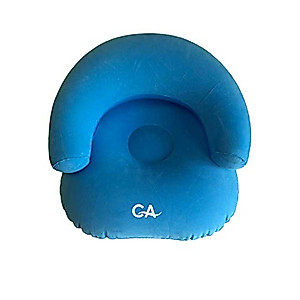Comfort Axis Heavy Duty Inflatable Flocking Lounger Sofa, Wide Armrest Design for Kids Blue 23.5" by 23.5" by 16"