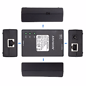 ANVISION Active Gigabit PoE Splitter Adapter with Multi-Size Tips, IEEE 802.3af Compliant, DC 5V 9V 12V Power Output, for IP Camera AP Voip Phone and More