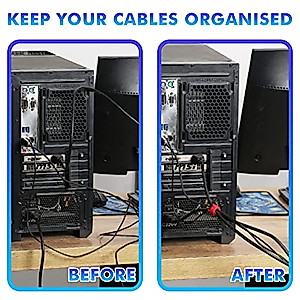 APS 60PCS Fastening Cable Ties Reusable,6Inch Premium Adjustable Cord Ties ，Cable Management for Organizing Home Office and Data Centers