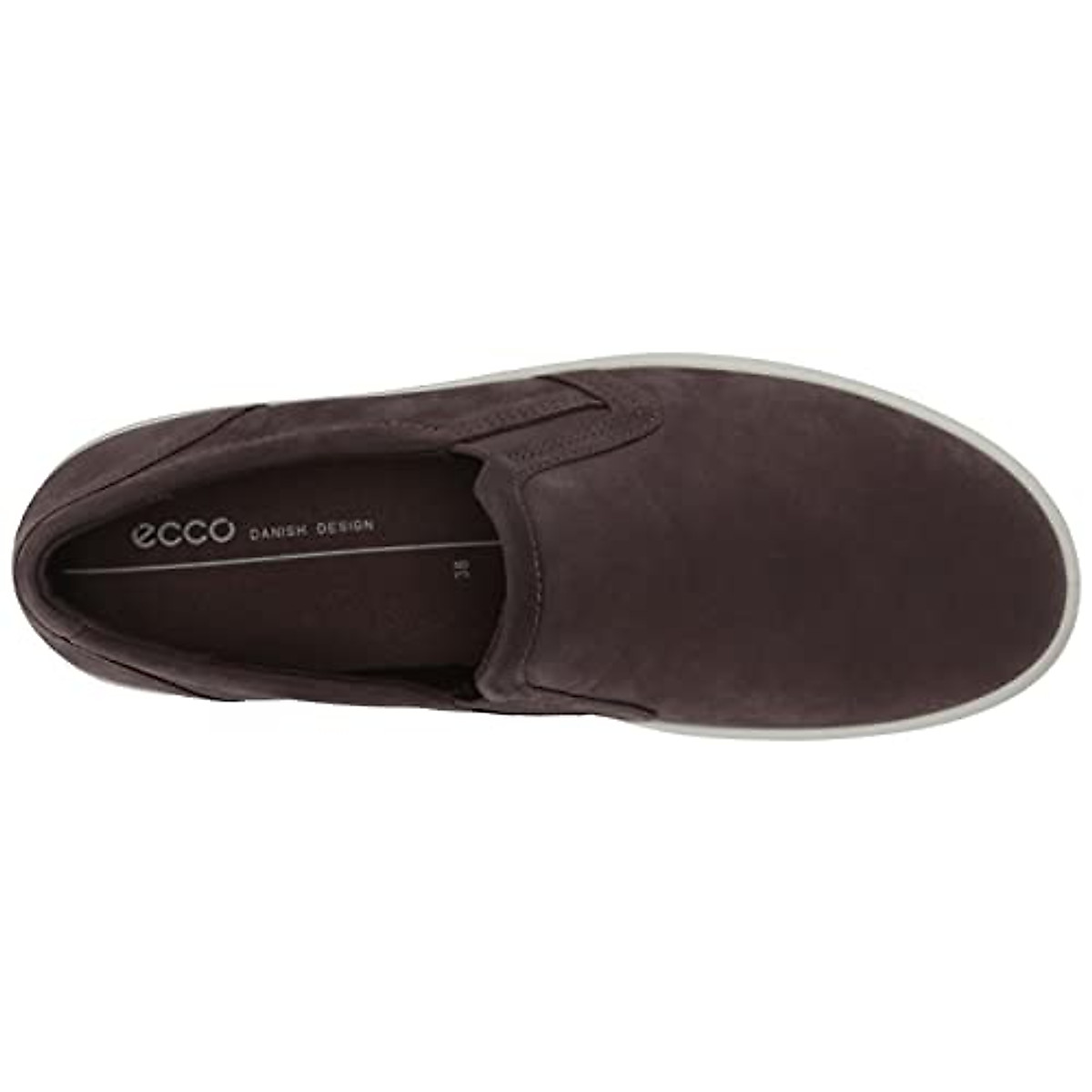 ECCO Women's Soft Classic Slip On Sneaker, Shale Nubuck, 8-8.5