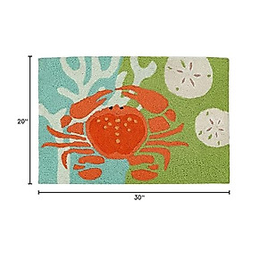 Coastal Red Crab with Coral Jellybean Accent Area Rug