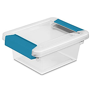 STERILITE Mini Clip Box Clear Base & Lid Aquarium Blue Latches