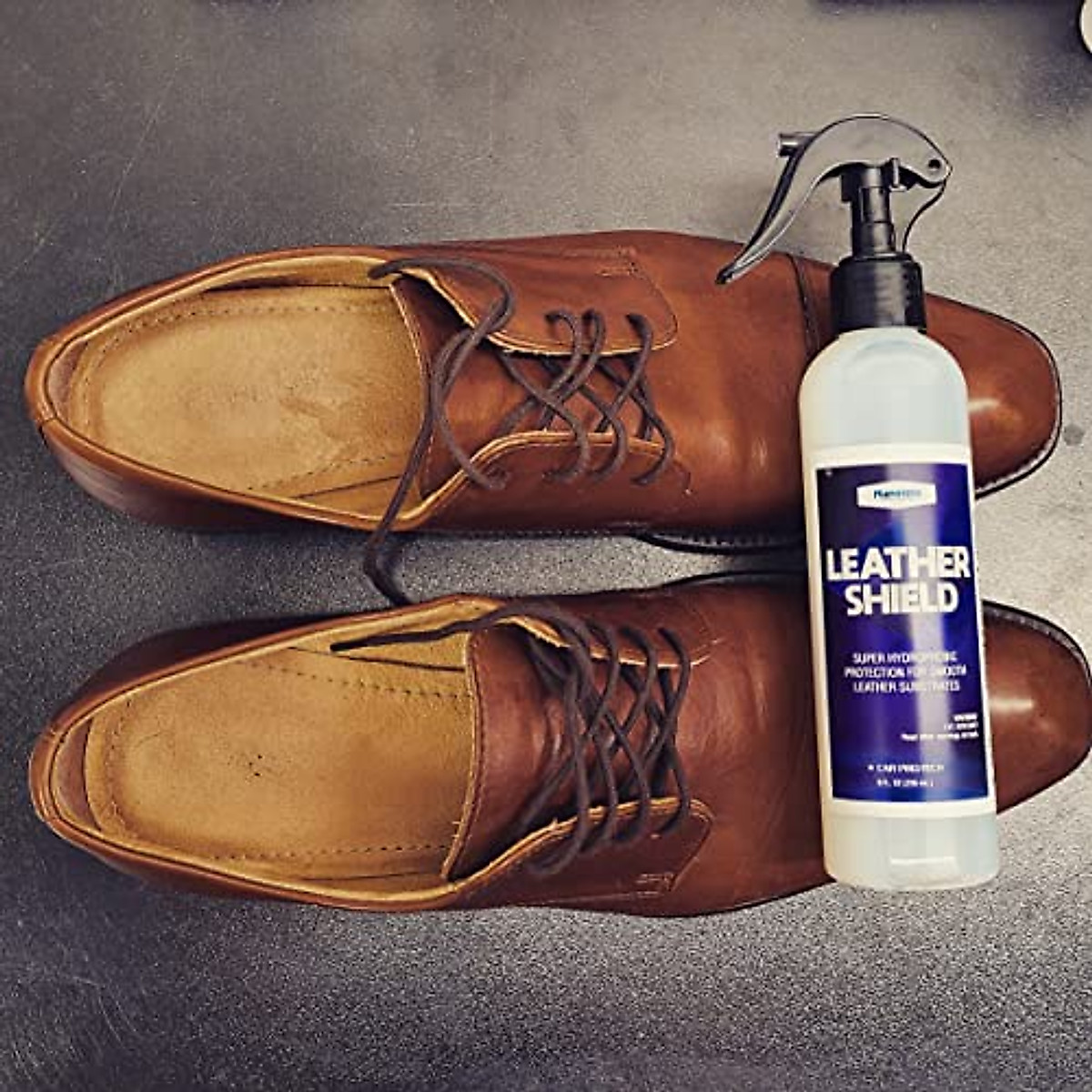 Nanotech Surface Solutions Leather Shield - Leather Conditioner & Sealer - SiO2 & Wax Blend for Use on Car Interiors, Leather Apparel, Shoes, Boots, Bags, Furniture & More - 8 Oz.