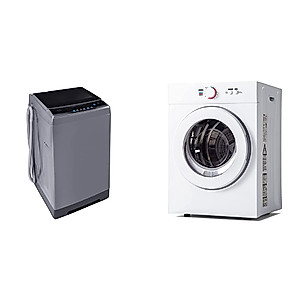 COMFEE’ 1.6 Cu.ft Portable Washing Machine, 11lbs Capacity Fully Automatic Compact Washer with Wheels & Euhomy Compact Laundry Dryer 1.8 cu.ft, Stainless Steel Clothes Dryers With Exhaust Pipe