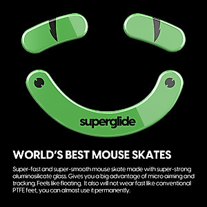 Superglide - Fastest and Smoothest Mouse Feet/Skates Made with Ultra Strong Flawless Glass Super Fast Smooth and Durable Sole for Razer DeathAdder V2 Pro / V2 HyperSpeed [Green]