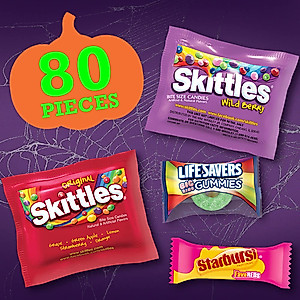 SKITTLES Wild Berry, SKITTLES Original, STARBUST FaveREDS, and LIFE SAVERS Gummy Candy Assortment, 32.82 oz Bag
