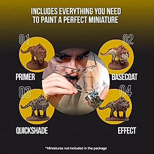 Wargames Delivered The Army Painter 55 Acrylic Paint Set Miniature Painting Kit with 4 Brushes - Model Paints for Plastic Models - Model Paint Set with Mixing Balls & Bottles