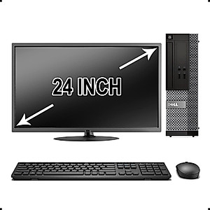Dell Optiplex 3020 Desktop Computer PC, Intel Quad-Core i5, 240GB SSD Storage, 8GB DDR3 RAM, Windows 10 Pro, DVD, WiFi, 24in Monitor, Wireless Keyboard and Mouse (Renewed)