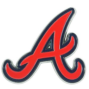FANMATS 26501 Atlanta Braves 3D Color Metal Emblem, Diecut Team Logo Auto Emblem