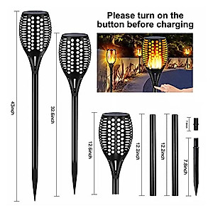 Ambaret Solar Lights Outdoor, Waterproof Flickering Flames Solar Torch Lights Outdoor Landscape Decoration Lights Dusk to Dawn Auto On/Off Security Dancing Flame Lighting for Patio Garden (4)