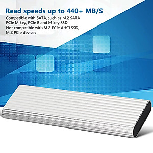 M.2 SSD Enclosure Adapter, Tool- USB C 3.1 to M.2 SATA PCIe M Key, PCIe B, M Key SSD Solid State Drive External Enclosure, Compatible with SATA 2242 2260 2280