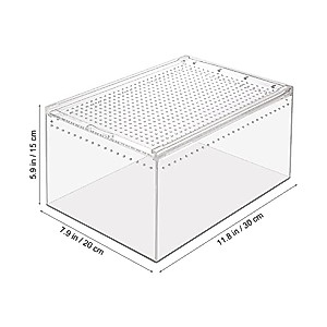 POPETPOP Reptile Breeding Box, Reptile Feeding Container Aquarium Breeding Tank Transparent Reptile Feeding Box Reptile Terrarium Habitat for Snake Turtle Lizards