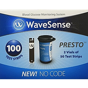 WaveSense Presto Test Strips, 200 Strips [4 Pack of 50]