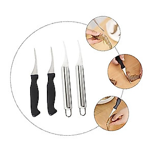 Seafood Tools 4pcs Shrimp Thread Cutter Crab Scissors Debarking Tool Oyster Opener Household Tools Shrimp Peeler Tool Shrimp Line Peeler Shrimp Remover Cutter Shrimp Line Cutter
