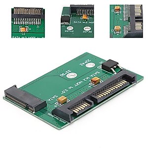 GOWENIC Adapter Card, M.2 NGFF SSD to 2.5In SATA3 Board SSD Converter Computer Hard Drive Accessories, Open Hole Design, Easy to Install and Remove, Green PCB, for PC