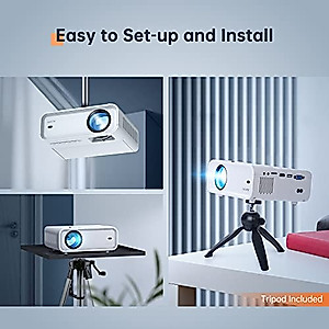Mini Projector with 5G WiFi and Bluetooth W/ Tripod & Bag, ALVAR 9000 Lumens Portable Outdoor Movie Projector 240" Display & 1080P Supported, Compatible with TV Stick/HDMI/VGA/USB/iOS & Android…