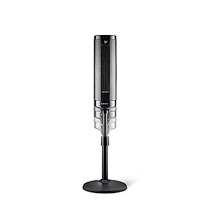 Lasko Elevation 42”-54” Adjustable Height Pedestal Tower Fans for Home, 31 ft/s Airflow, Quiet 28 dB on Low, 90° Oscillation, 12 Hour Timer, Remote Control, Black, EST100