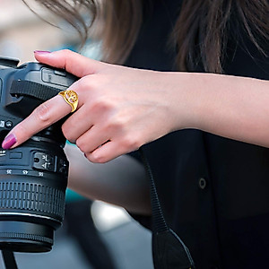 Rofusn Women Men's Hollow Tree of Life Ring, Stainless Steel Religious Vintage Life Tree Round Signet Band Rings for Wedding Band Anniversary