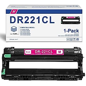 Compatible 1-Magenta DR221CL DR-221CL Drum Unit Replacement for Brother HL-3140CW 3150CDN 3170CDW 3180CDW MFC-9130CW 9140CDN 9330CDW 9340CDW DCP-9015CDW 9020CDN Printer Drum Unit.