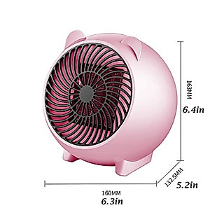 Outdoor Garden Heater Mini Heater Home Oscillating PTC Ceramic Heater Energy Saving Heater Electric Heating Small Speed Hot Office Electric Heater Power Saving Patio Heater (Color