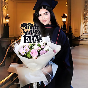 In My Senior Era Cake Topper, Congrats Grad/So Proud of You, 2024 High School/College Graduation Party Decorations Supplies