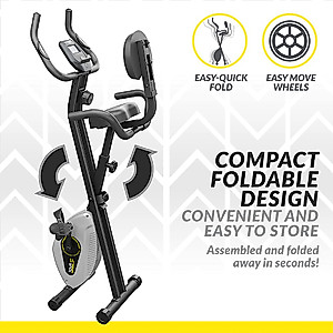 Bluefin Fitness Tour XP Exercise Bike | Home Gym Equipment | Heavy-Duty Steel Frame | Foldable Design | 8 x Resistance Levels | Heart Rate Sensors | Kinomap App Compatible | LCD