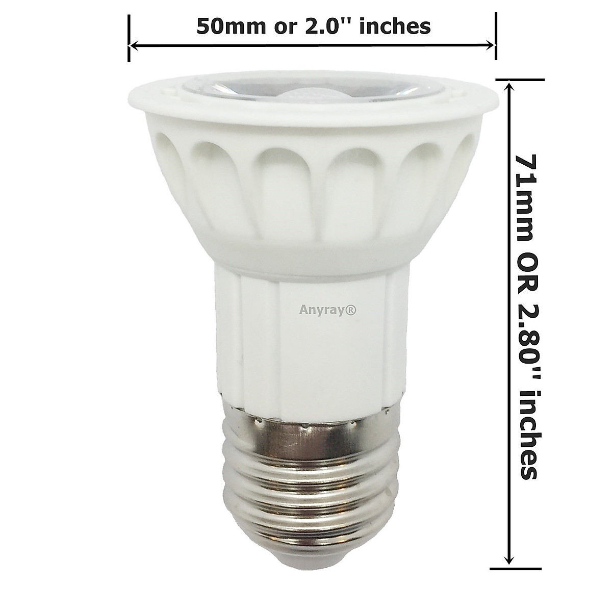 Anyray 2-LED Bulbs 5W Universal Replacement Bulb for Hoods 75 Watt Standard 75W E27