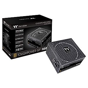 Thermaltake Toughpower GF1 850W 80+ Gold SLI/ CrossFire Ready Ultra Quiet 140mm Hydraulic Bearing Smart Zero Fan Full Modular Power Supply 10 Year Warranty PS-TPD-0850FNFAGU-1