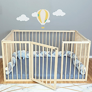 Montessori Floor Bed Small Size 52x27.5" / Height 38.58'' | Pine Tree Toddler Bed Frame, Wood Bed Frame | Gift For Kids Room Decor Special Bed 52x27.5'' (Small)