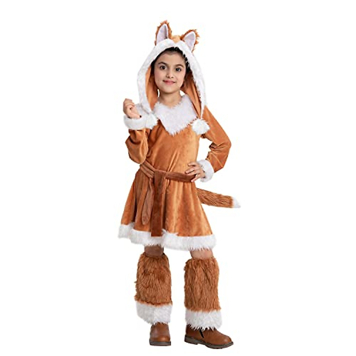 Spooktacular Creations Halloween Girls Fox Costume, Kids Sweet Fox Costume for Child, Toddler Halloween Dress Up, Jungle-themed Party (Medium (5-7 yrs))