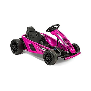 Hyper 24V Ride-On Electric Go Kart for Kids 8-14 Years, 3-Speed Setting with Drift Kart Mode, Foot Accelerated Pedal, Up to 9MPH Speed, 154 Lbs Max Weight, Ergonomic Seat & Sturdy Steel Frame, Pink