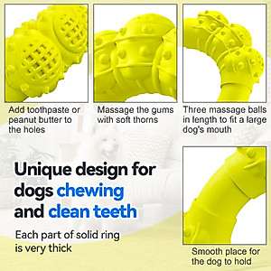 DAOZIJI Indestructible Dog Chew Ring Toys for Aggressive Chewers, Super Chewer Dog Toys for Medium Large Dogs, Puppy Teething Rings for Relax, Interactive Dog Ring Toys, Heavy Duty Dog Teething Toys