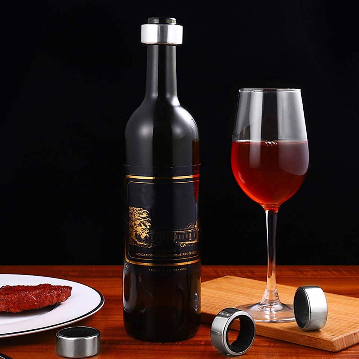 Cabilock 12Pcs Red Wine Drip Stop Ring Stainless Steel Leak- Proof Wine Bottle Collar Rings Anti- overflow Wine Drip Catcher for Home Bar Party Supplies