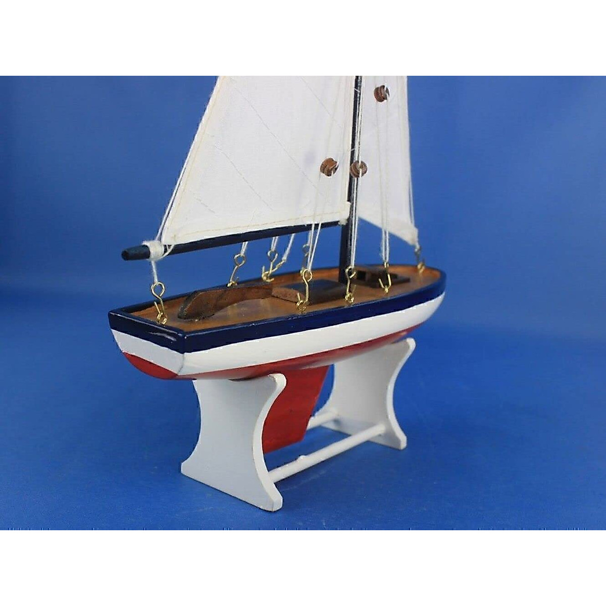 Hampton Nautical It Floats 12" American Floating Sailboat Hampton Nautical Model Ship, Fully Assembled (Not a Kit)