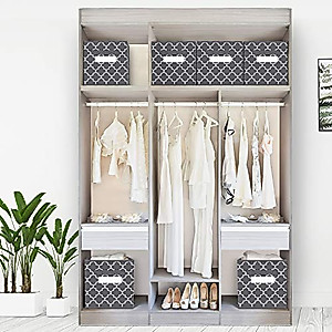 FabTotes Storage Bins 6 Pack Collapsible Storage Cubes, 11"x10.5"x10.5" Large Toy Book Organizer Boxes with Handles and Label Card & Label Holder, Baskets for Organizing Closet Shelves